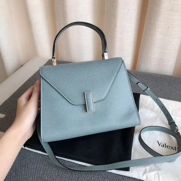 VALEXTRA Fold-over Top Handle Bag - Gray