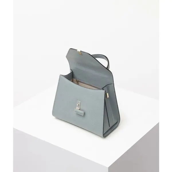 VALEXTRA Fold-over Top Handle Bag - Gray