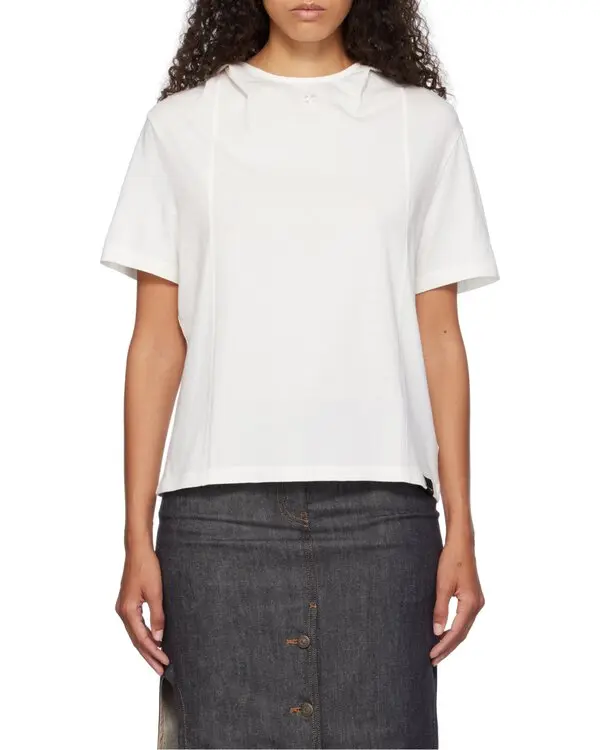 COURREGES Embroidered Logo Hooded T-shirt