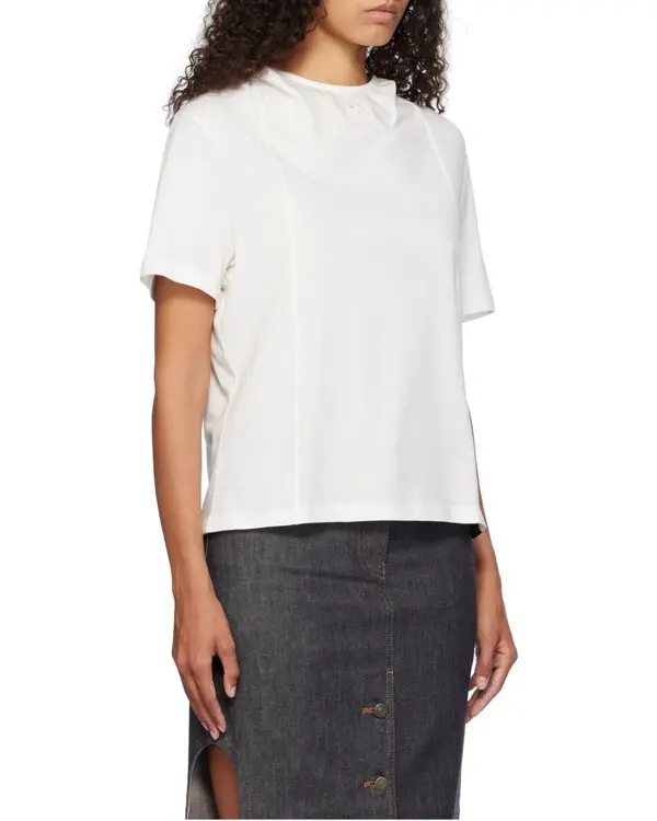 COURREGES Embroidered Logo Hooded T-shirt