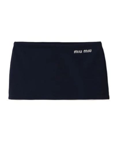 Miu Miu Logo Embroidered Mini Skirt