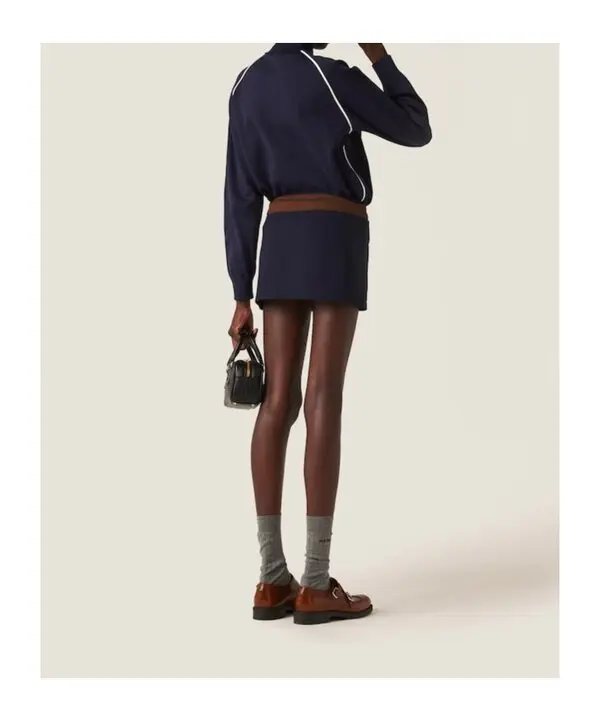 Miu Miu Logo Embroidered Mini Skirt