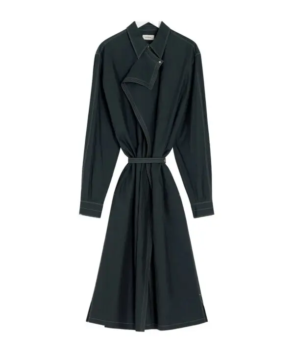 LEMAIRE Belted Shirt Dress - Charcoal