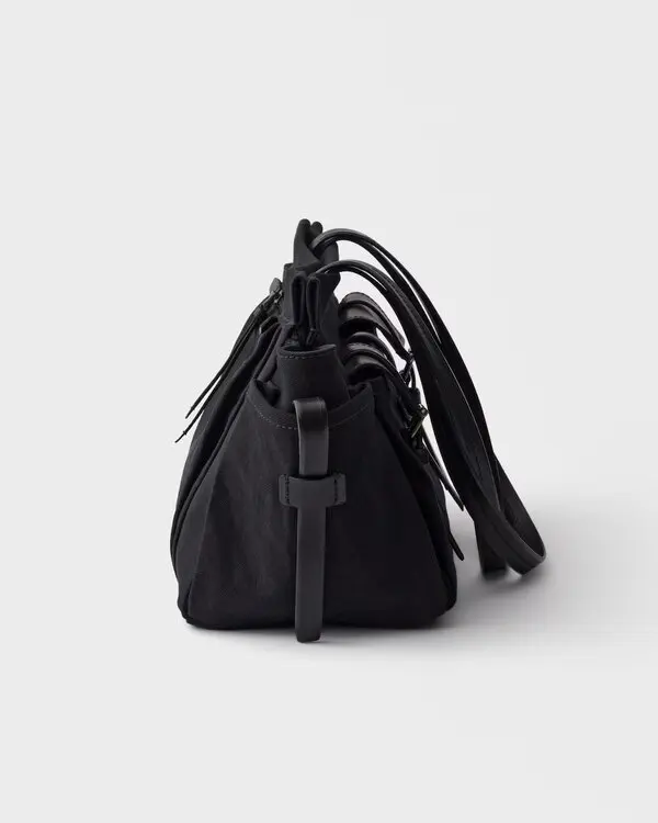 Prada Route Large Canvas And Leather Tote Bag
