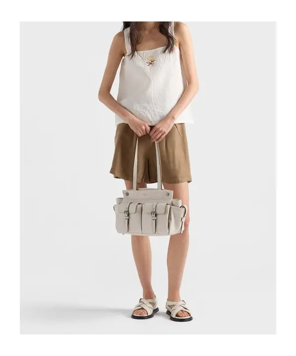 Prada Route Leather Tote Bag