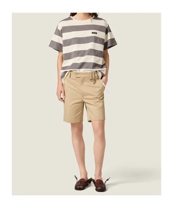Miu Miu Striped Jersey T-shirt