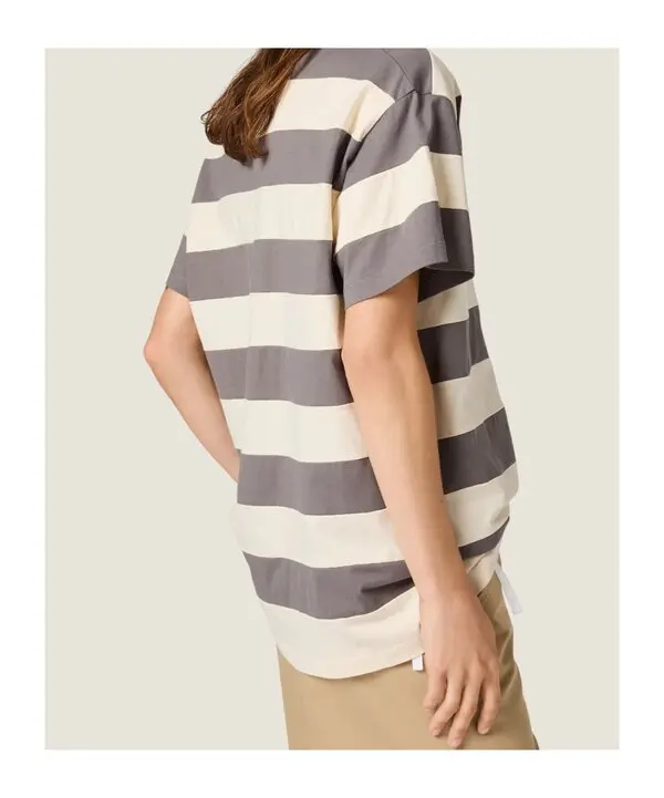 Miu Miu Striped Jersey T-shirt - Chalk/iron