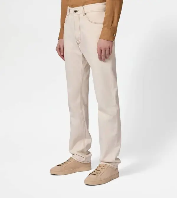 TOD'S Logo Patch Straight Leg Jeans