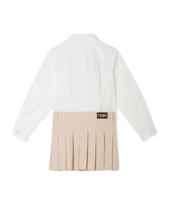 Fendi Pleated Skirt Dress With Ruffled Trim