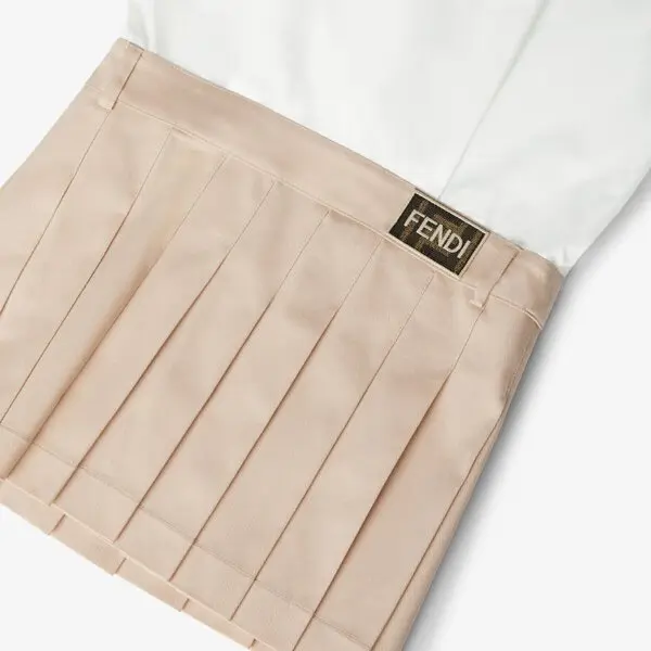Fendi Pleated Skirt Dress With Ruffled Trim