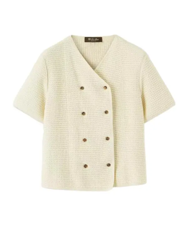 Loro Piana Lonar Short-sleeved Double-breasted Cardigan