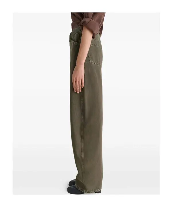LEMAIRE High Waisted Curved Leg Trousers - Brown