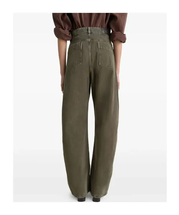 LEMAIRE High Waisted Curved Leg Trousers - Brown