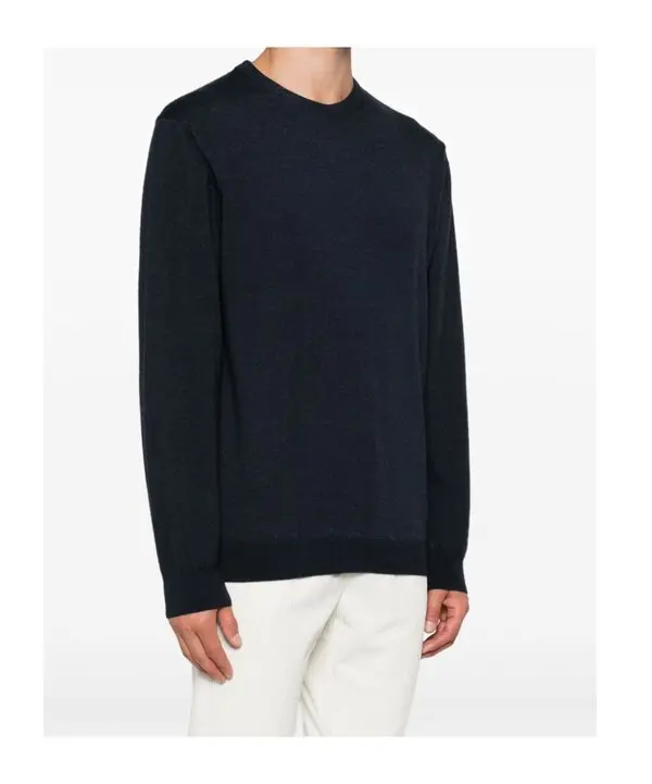 Woolrich Round Neck Sweater With Ribbed Cuffs And Hem