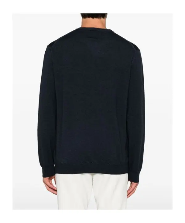 Woolrich Round Neck Sweater With Ribbed Cuffs And Hem