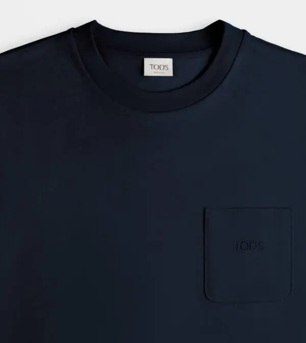 TOD'S Logo Embroidered Crewneck Jersey T-shirt - Blue