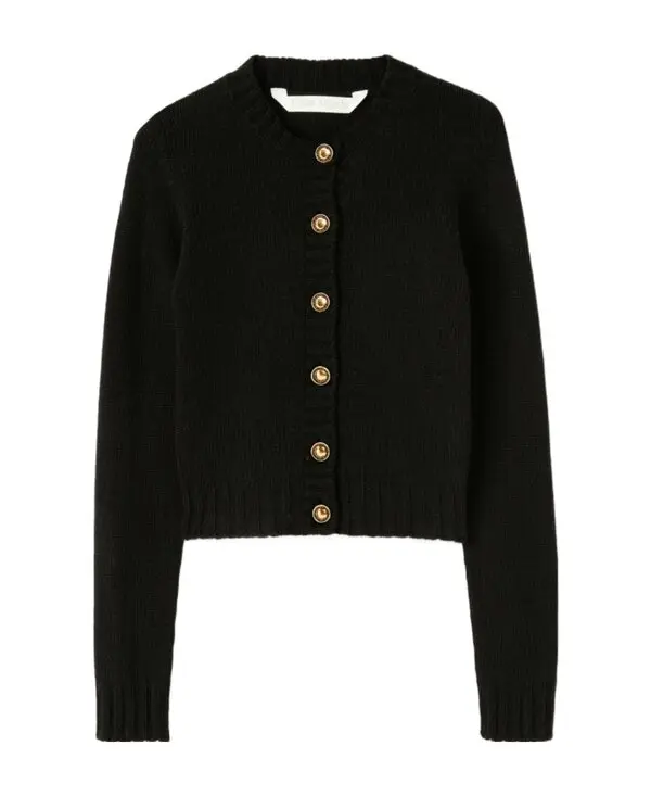 Palm Angels Curved Logo Buttoned Cardigan