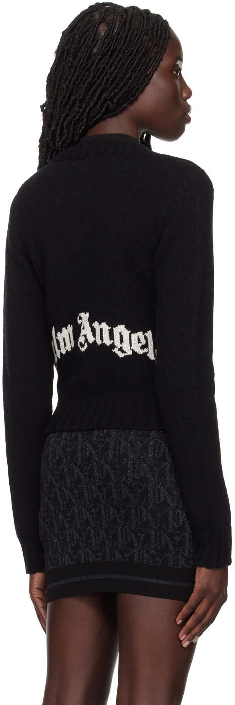 Palm Angels Curved Logo Buttoned Cardigan