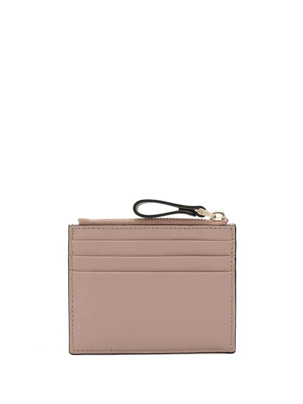 Valentino Garavani Rockstud Logo Detailed Zip-up Cardholder