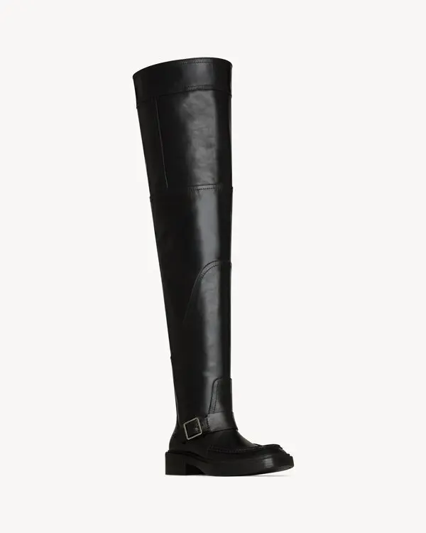 Saint Laurent Joe Over-the-knee Boots In Smooth Leather