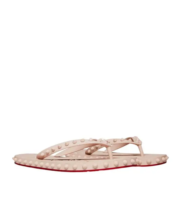 CHRISTIAN LOUBOUTIN Super Loubi Rubber Flip Thong Sandals - Nude