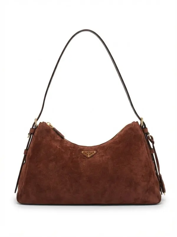 Prada Aimée Zipped Shoulder Bag - Cocoa Brown