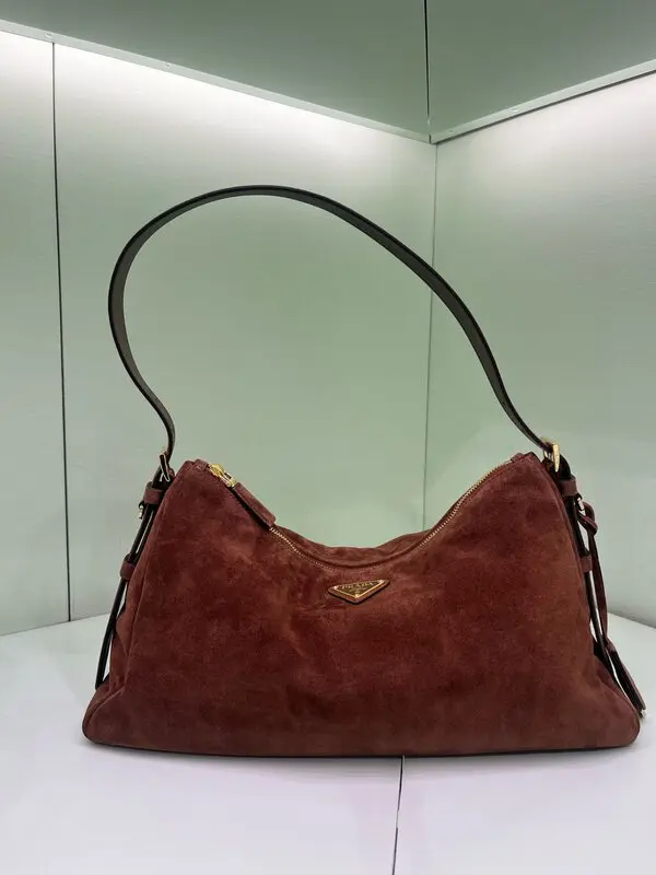Prada Aimée Zipped Shoulder Bag - Cocoa Brown