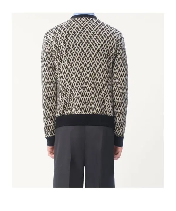 Valentino Garavani Crewneck Wool Jumper With All-over Jacquard Pattern