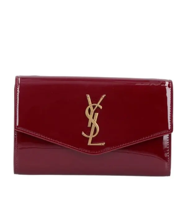 Saint Laurent Logo Plaque Foldover Top Wallet