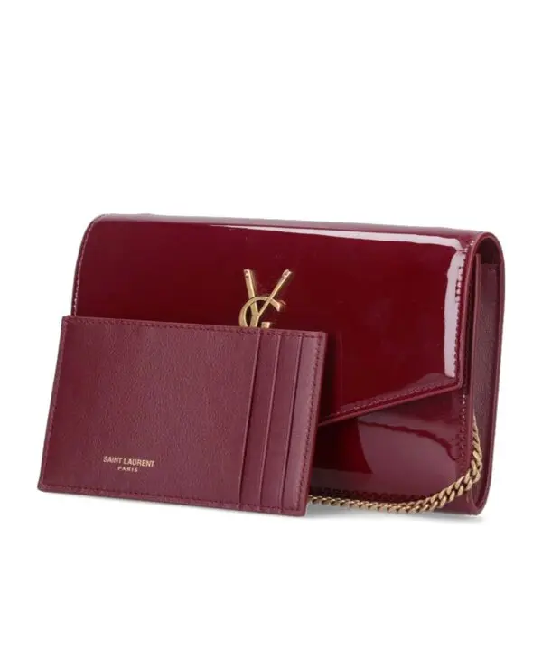 Saint Laurent Logo Plaque Foldover Top Wallet