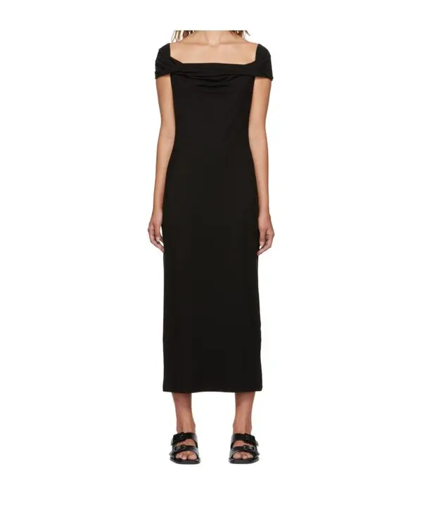 REFORMATION Jamen Off-shoulder Knitted Midi Dress
