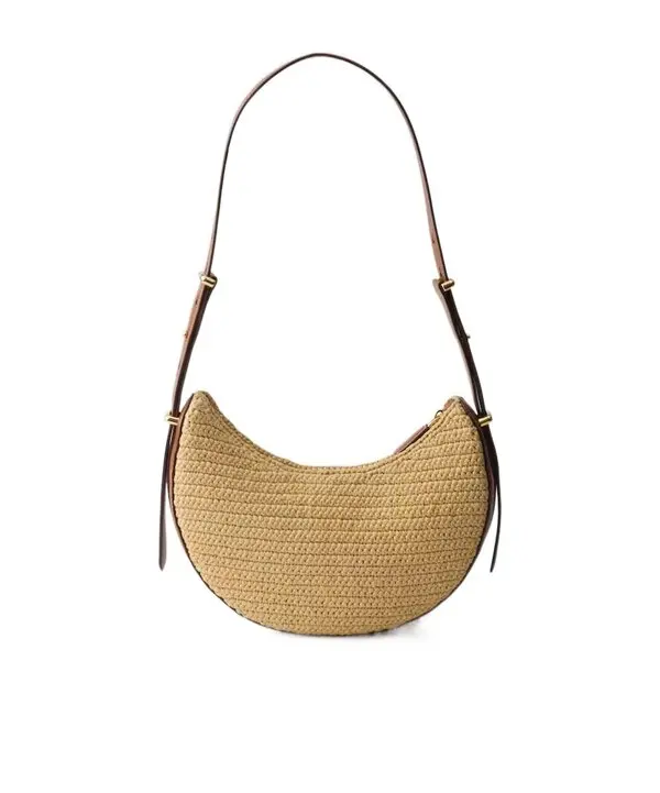 Prada Arqué Small Crochet And Leather Bag