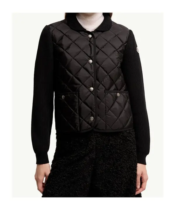 Moncler Diamond Quilted Padded Wool Cardigan