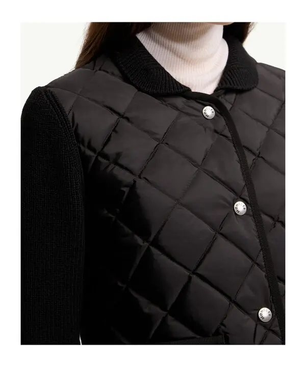 Moncler Diamond Quilted Padded Wool Cardigan
