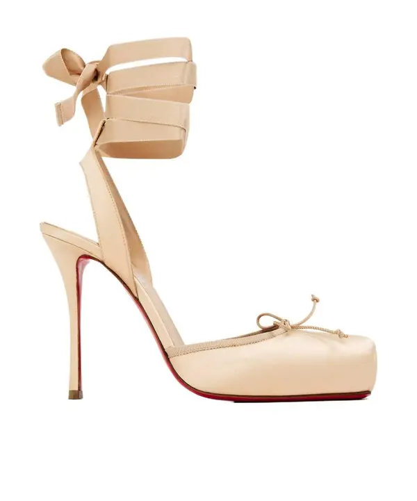 CHRISTIAN LOUBOUTIN Cassia Lace-up Pumps - Nude