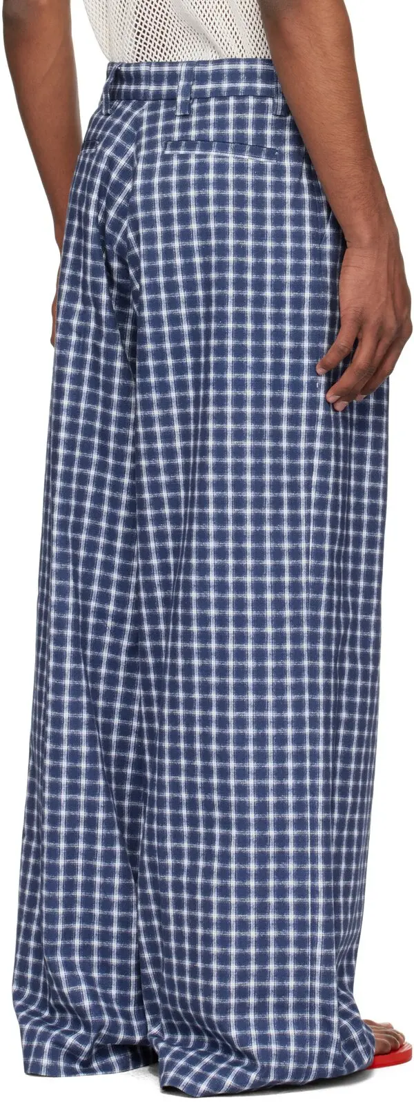 ERL Pleated Plaid Wide-leg Trousers