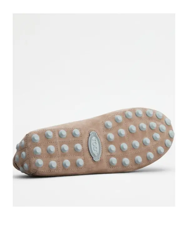 TOD'S Gommino Suede Loafers With Embossed Detailing - Beige