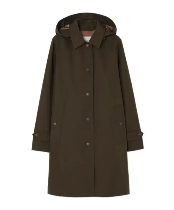 Burberry Hooded Car Coat With Check Lining - Snug Brown