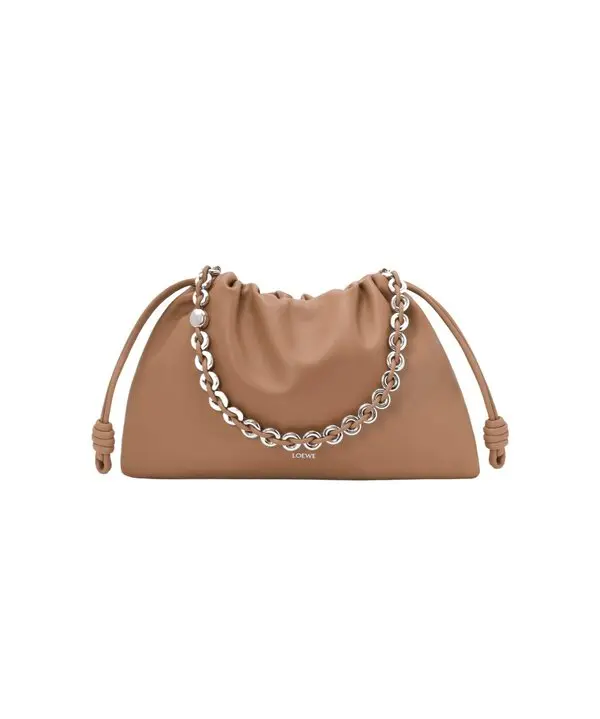 Loewe Large Flamenco Purse In Mellow Nappa Lambskin - Mocha
