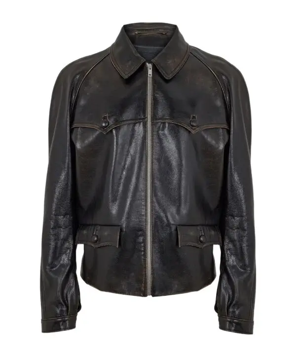 Prada Leather Zip-up Jacket