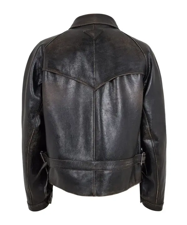 Prada Leather Zip-up Jacket