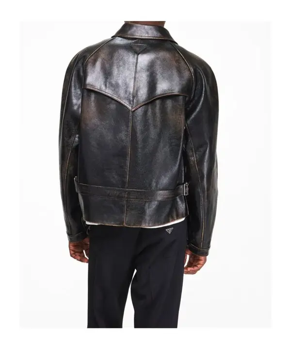 Prada Leather Zip-up Jacket