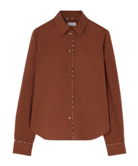 Burberry Relaxed Fit Check Piping Cotton Shirt