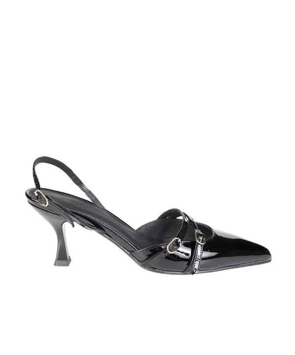 ALOHAS Pointed Toe Slingback Pumps With Stiletto Heel And Buckle Detail