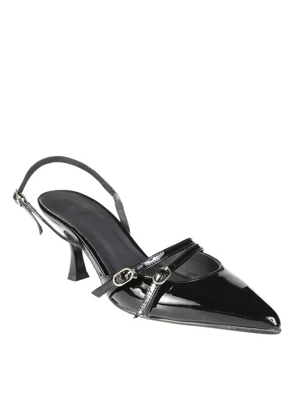 ALOHAS Pointed Toe Slingback Pumps With Stiletto Heel And Buckle Detail