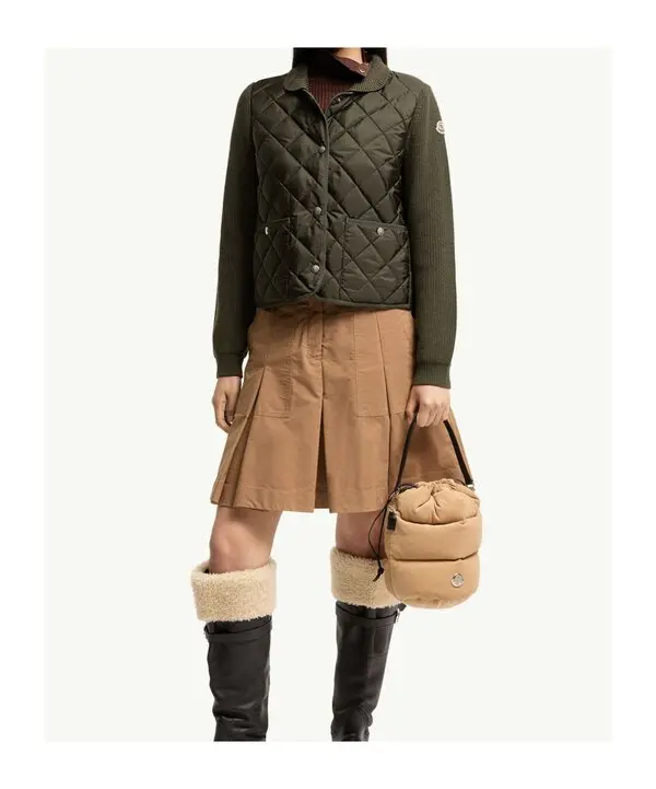 Moncler Diamond Quilted Padded Wool Cardigan