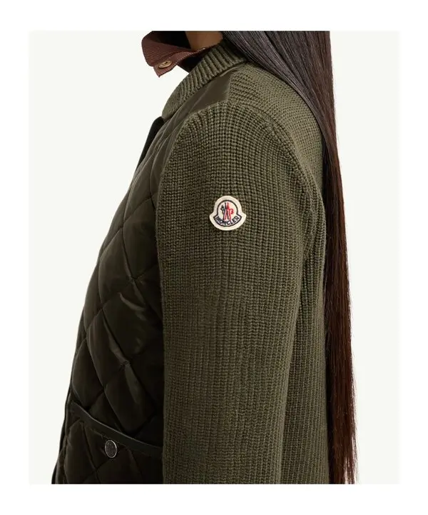 Moncler Diamond Quilted Padded Wool Cardigan