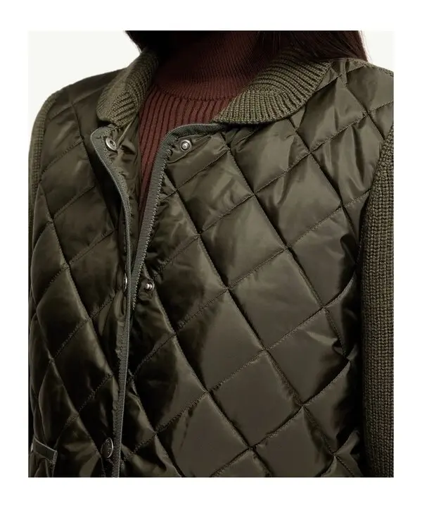 Moncler Diamond Quilted Padded Wool Cardigan