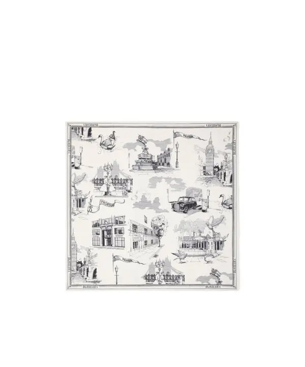 Burberry Landmarks Printed Finished-edge Scarf