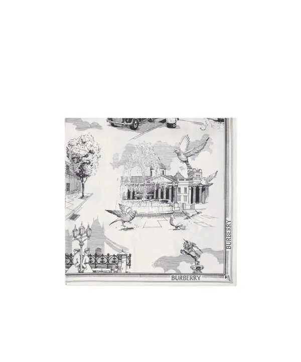 Burberry Landmarks Printed Finished-edge Scarf